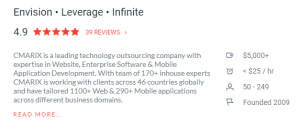 CMARIX has been recognized by Clutch as one of the top listed companies from India in 2021 for ...